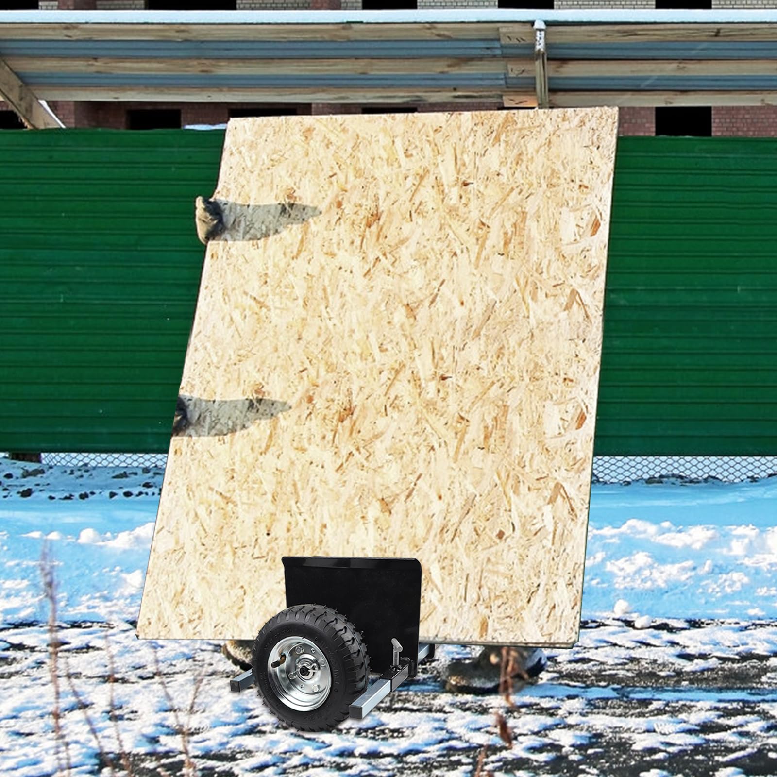 DBREAKS Heavy Duty Panel Dolly, Adjustable Door Dollys with Wheels, 8"Pneumatic Wheels, 600LBS Capacity All Terrain Moving Cart Panel Dolly for Drywall Sheet Heavy Appliance & Material Handling(Black)