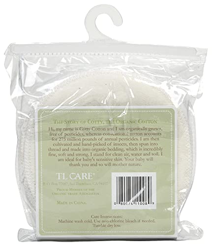 TL Care Nursing Pads Made with Organic Cotton, Natural Color, 6 Count