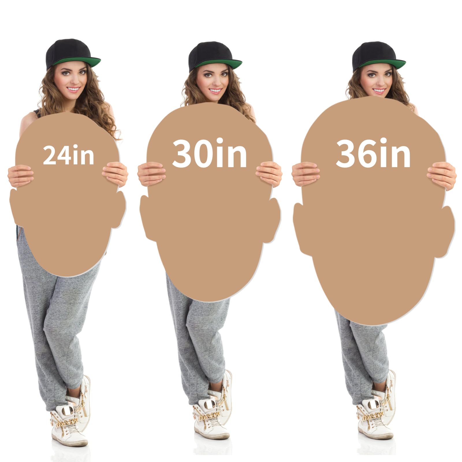 EnjoyView Custom Big Head Cutout, Customize Giant Fat Heads, Custom Photo, Fun Fathead Cardboard, Personalized Face Signs, 1 Piece, 24β, 30", 36" Tall
