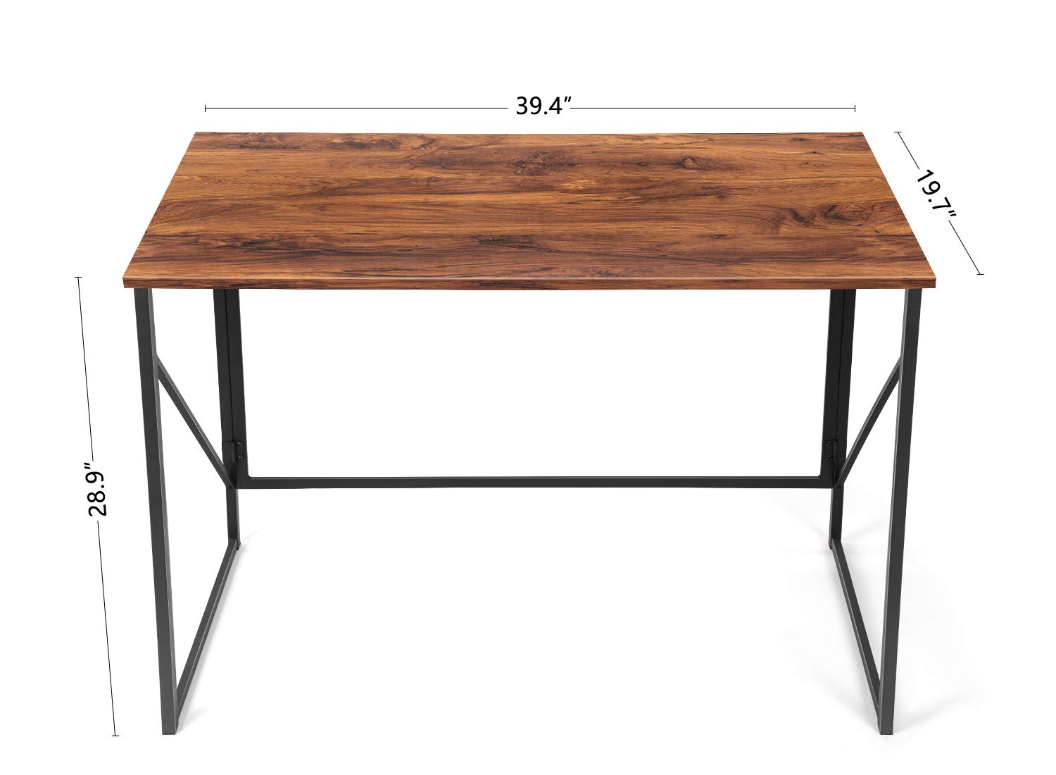 CubiCubi Computer Office Desk, Small Folding Writing Desk 40 Inch, Modern Simple Study Desk for Home Office Notebook Desk, Easy Assembly, Dark Rustic