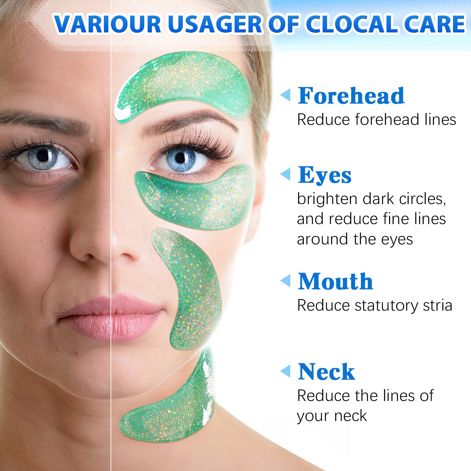 FRDUGA Marine Collagen Eye Masks, 12 Pairs - Anti-Aging, Dark Circle, Moisturizing, Puffiness, Wrinkles