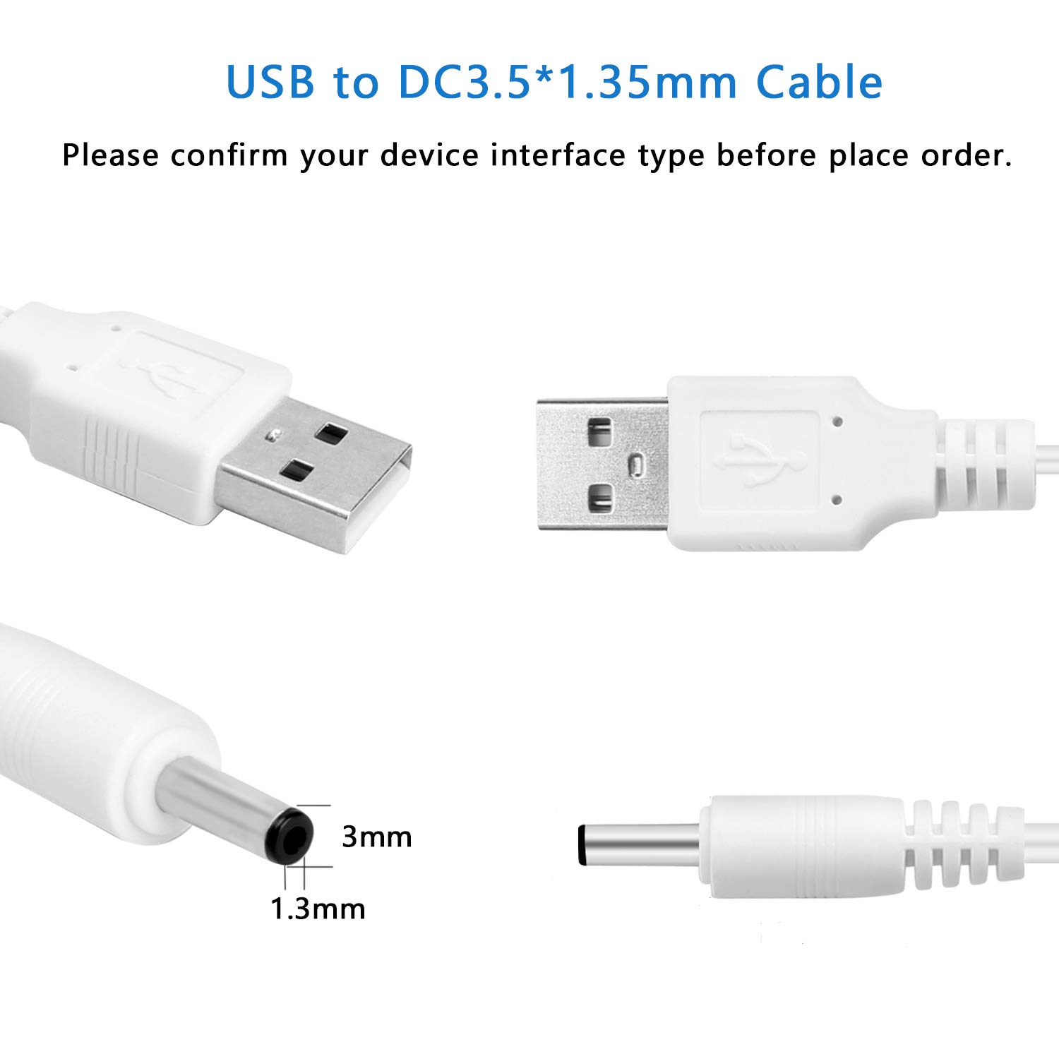 Replacement Charger Cord for LELO Gigi/Gigi 2, Mia, Mona/Mona 2 / Mona Wave, Lna Wave, Ora/Ora 2, Lily/Lily 2, Liv/Liv 2, FOREO Luna Series Facial Cleanser Charger Cable