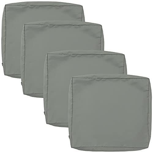 idee-home Patio Cushion Covers Replacement, Outdoor Cushion Covers Slipcovers for Patio Furniture, Couch Seat Cushions Cover with Zipper, Sunbrella Waterproof Slip Covers Outside (Set of 6, 20x22 in)