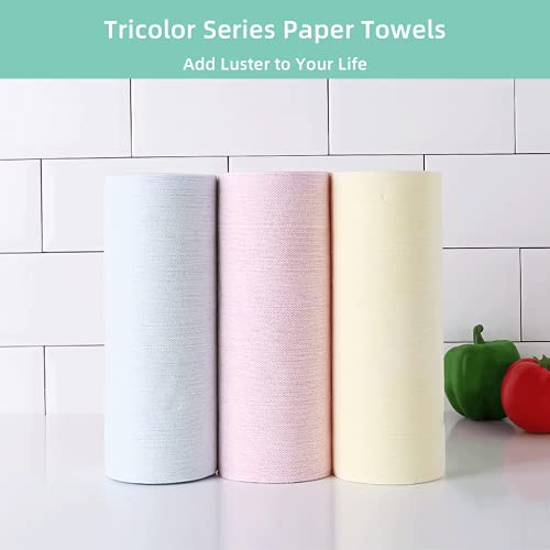 KitchLife Reusable Bamboo Paper Towels - 1 Roll = 4 Months Supply, Washable and Recycled Paper Rolls, Zero Waste Sustainable Gifts, Environmentally Friendly, Lemon Yellow