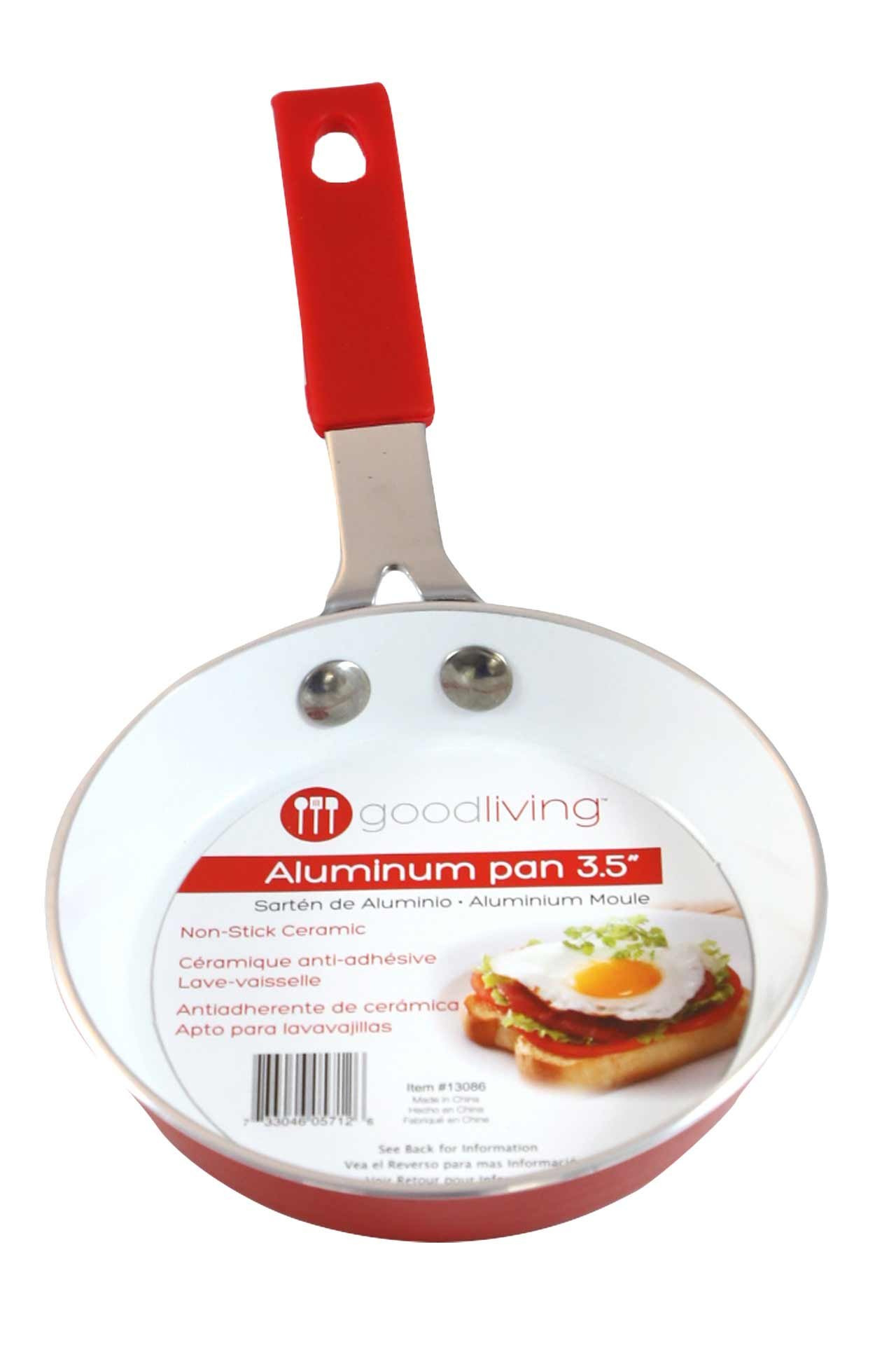 Good Living 3.5" Fast-Heating Aluminum Single-Egg Pan, Colors Vary, 1-Pack