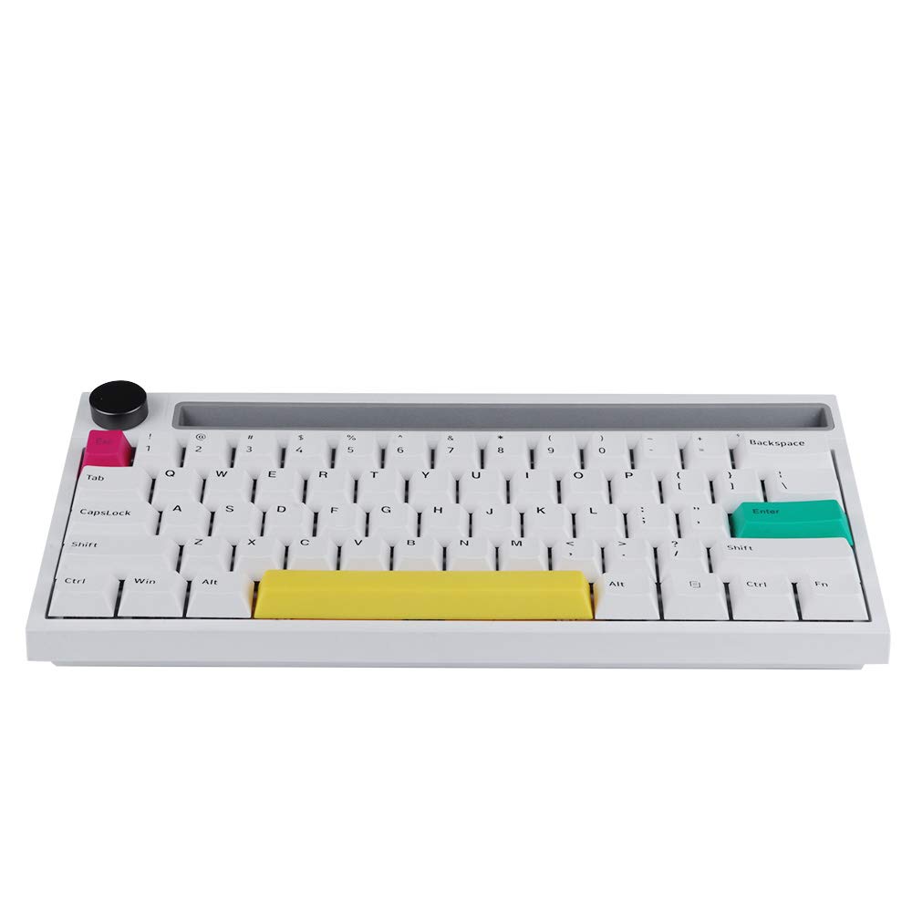 EPOMAKER Ajazz K620T 60% RGB Bluetooth Wireless Wired Mechanical Keyboard with 4400mAh Battery, PBT Keycaps, Wheel Volume Button for MacOS/Windows/iOS/Android (Ajazz Pink Switch, White)