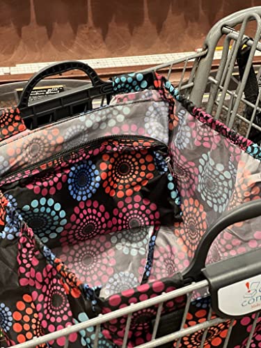 RoomForLife - Clever Shopper - Dual Handles +Shoulder Strap + Cart Handles - 1 Pocket - Collapsible - Reusable Sanitary Shopping Bag / Bright Lights