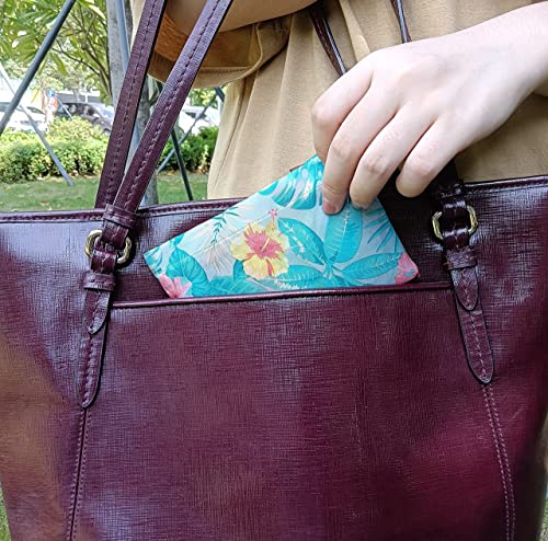 Fineget Folding Shopping Grocery Laundry Spare Tote Bag Perennial Leaf Aesthetic Foldable Beach Picnic Duffel Bag for Women Travel Hand Backpack Bag Camping Gym Sparts Changes Spare