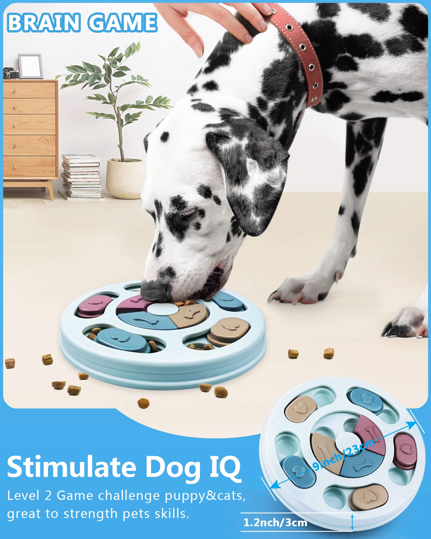 Dog Puzzles Puppy Brain Game Toys Interactive Training Toys for Pets Treat Training and Fun Feeding (Light Blue Puzzle 1)