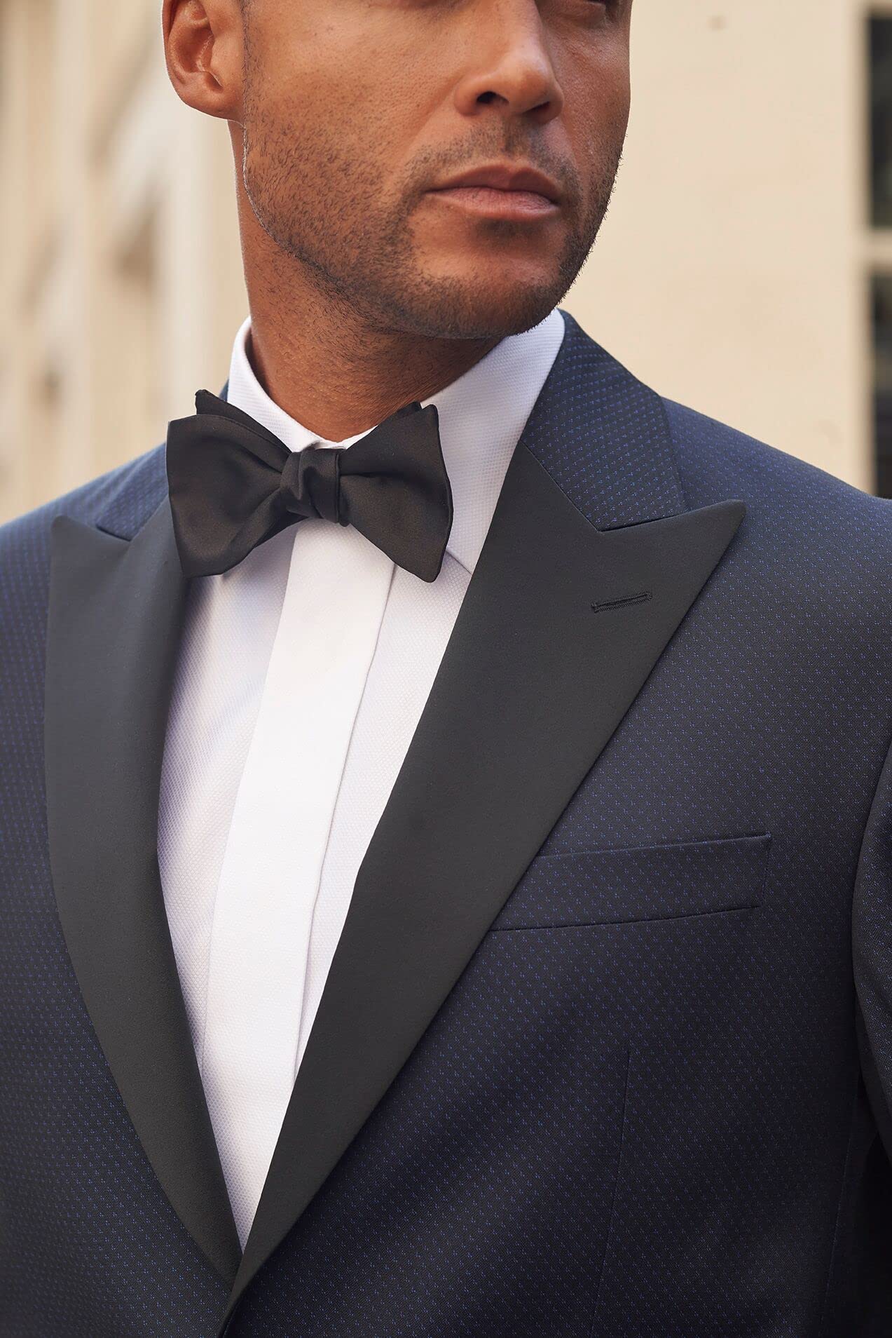 David Donahue Mens Classic Self Tie Silk Solid Black Luxury Tuxedo Formal Bow Tie, Black Satin (HT100001)