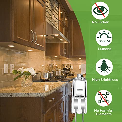 eastoyo G4 Halogen Light Bulbs, 12V 20W Dimmable, G4 Pin Base Light JC Type, 2800K Warm White for Cooker Lighting, Signal Lights, Track Lighting, 12 Pack
