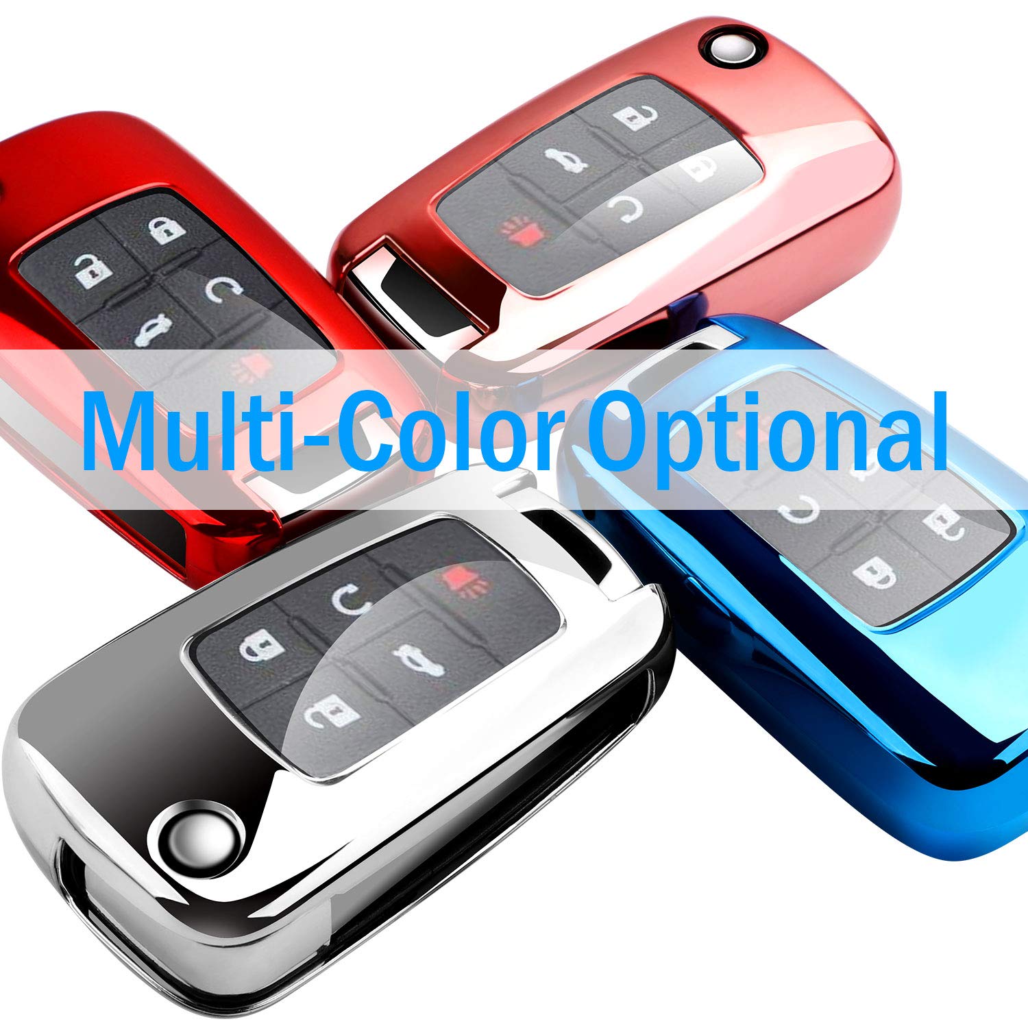 COMPONALL for Chevrolet Key Fob Cover, for Chevrolet Camaro Cruze Equinox