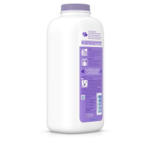 Johnson's Lavender Baby Powder with Naturally Derived Cornstarch, Hypoallergenic and Paraben Free, 15 oz (Pack of 3)