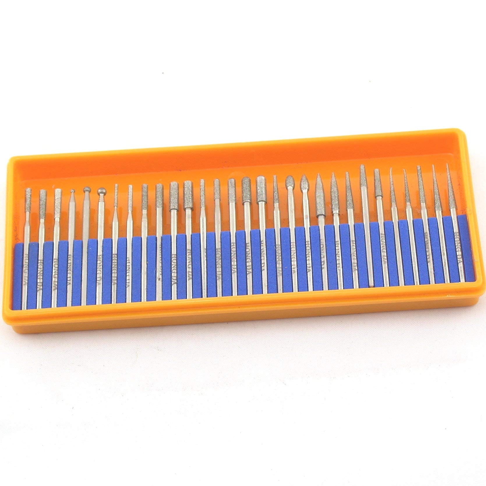 JINGLING Diamond Grinding Head Set Carving Bur Rotary Bit for Electric Nail Drill Shank 3/32"
