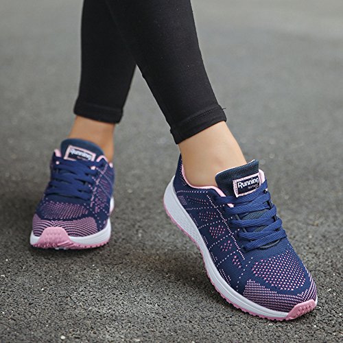 Walking Shoes for Women Women's Slip On Walking Shoes - Lightweight Breathable Mesh Casual SneakersB390 Dark Blue