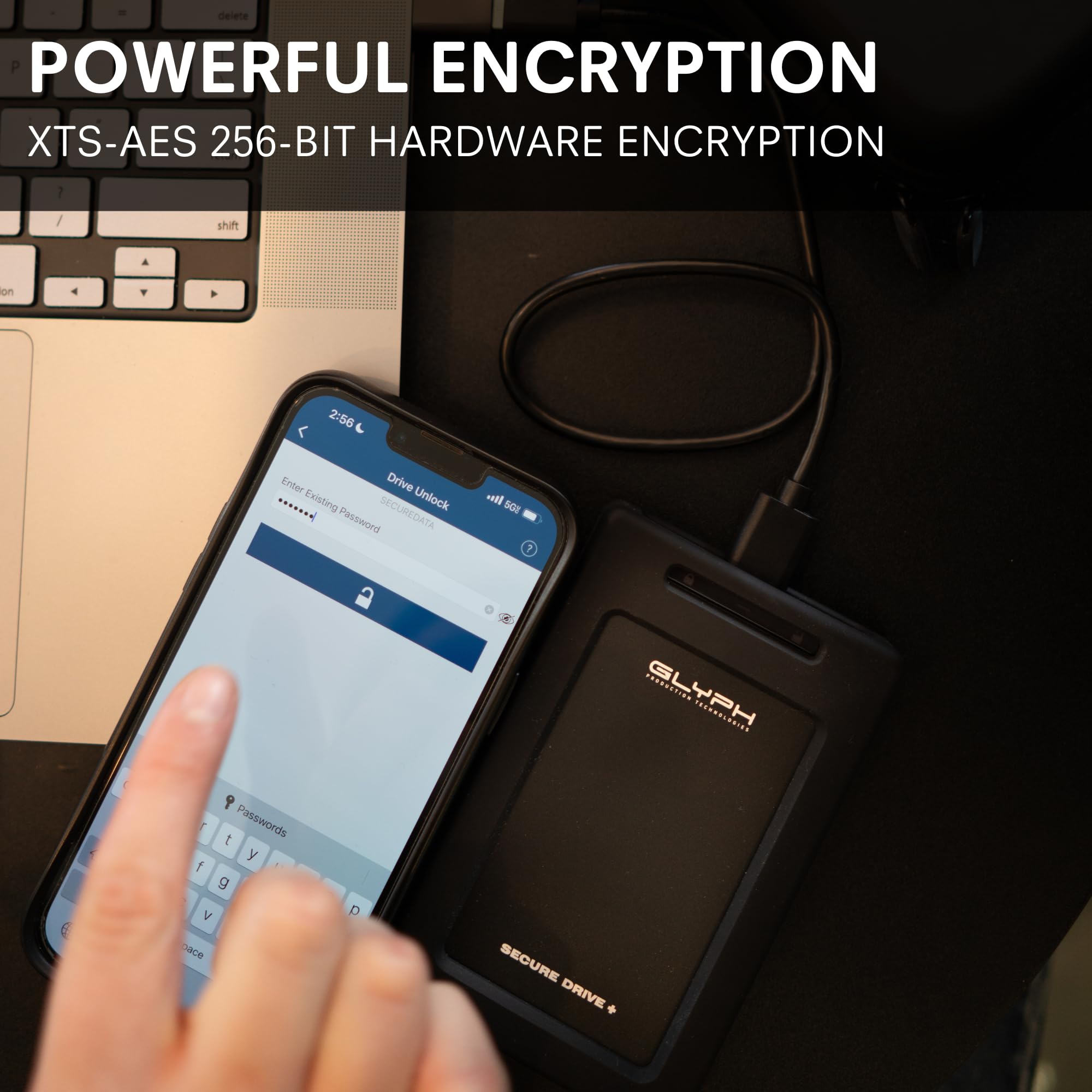 Glyph SecureDrive+ 2TB Professional Encrypted Rugged Mobile SSD with Bluetooth
