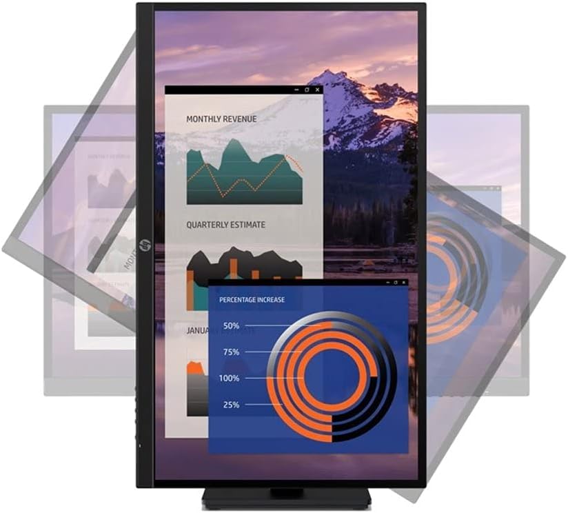 HP P27h G4 27 Inch IPS Desktop Office Monitor Full HD 75 Hz Built-in Speaker Tilt Swivel Pivot Height Adjustable Low Blue Light HDMI VGA DisplayPort for Laptop PC Screen Display, Black (Renewed)