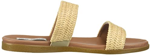 Steve Madden Women's Dual Flat Sandal, Natural Raffia, 10