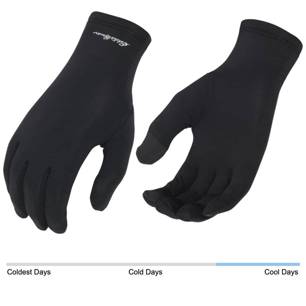 Eddie Bauer Women Performance Cold Weather Velvet Glove Liners, Winter Gloves for Women Black, X-Large