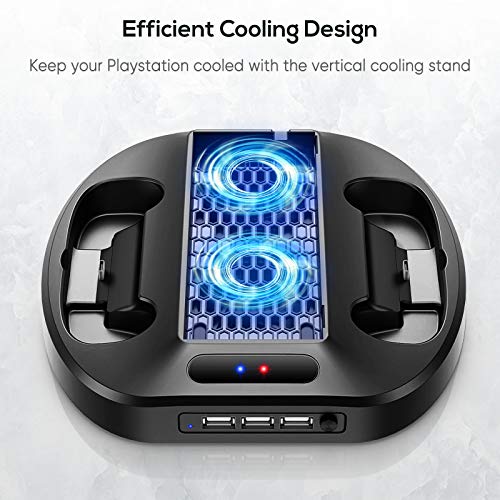 FASTSNAIL Vertical Stand with Cooling Fan for Xbox Series S Charging Station for Xbox SX Controller, Charging Dock for Xbox SX Pro Controller Dualsense
