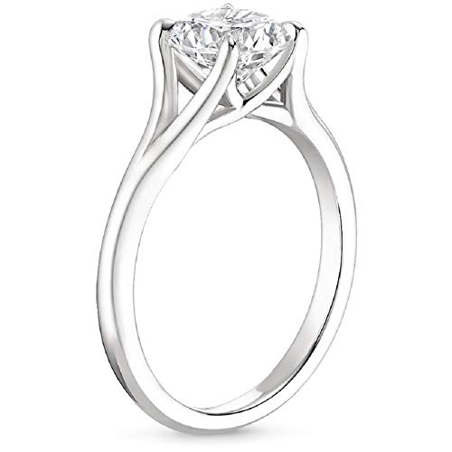 Diamondrigo Reverie Round Cut Moissanite Ring for Engagement, Wedding, Anniversary, Promise, Gift, Birthday, Gratitude (Solitaire, Divided Shank, 2.50CT, VVS1, Near Colorless) (8.5)