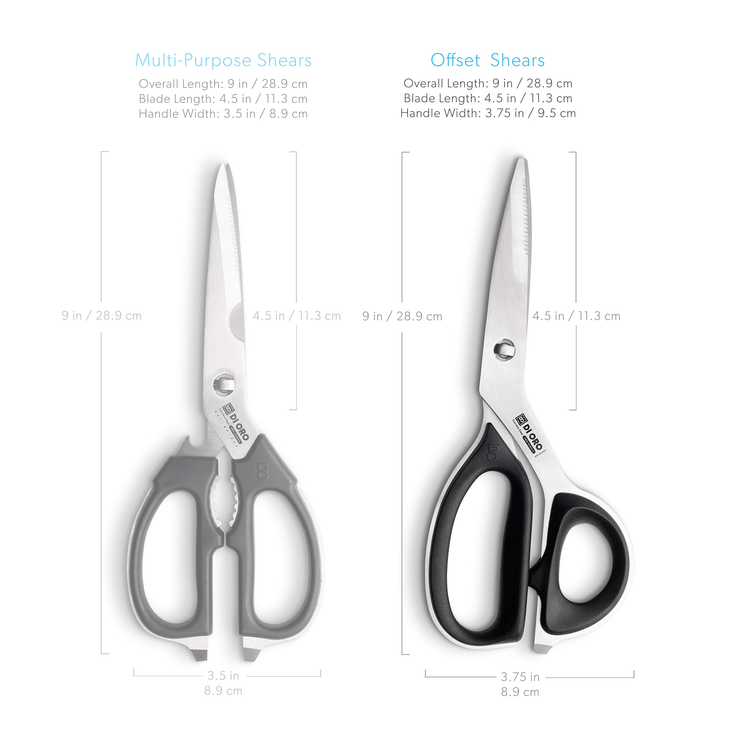DI ORO Kitchen Scissors Heavy Duty Dishwasher Safe - Kitchen Scissors for Food, Meat, & Poultry - Stainless Steel Kitchen Shears that Come Apart - Professional & Sharp Multipurpose Cooking Scissors