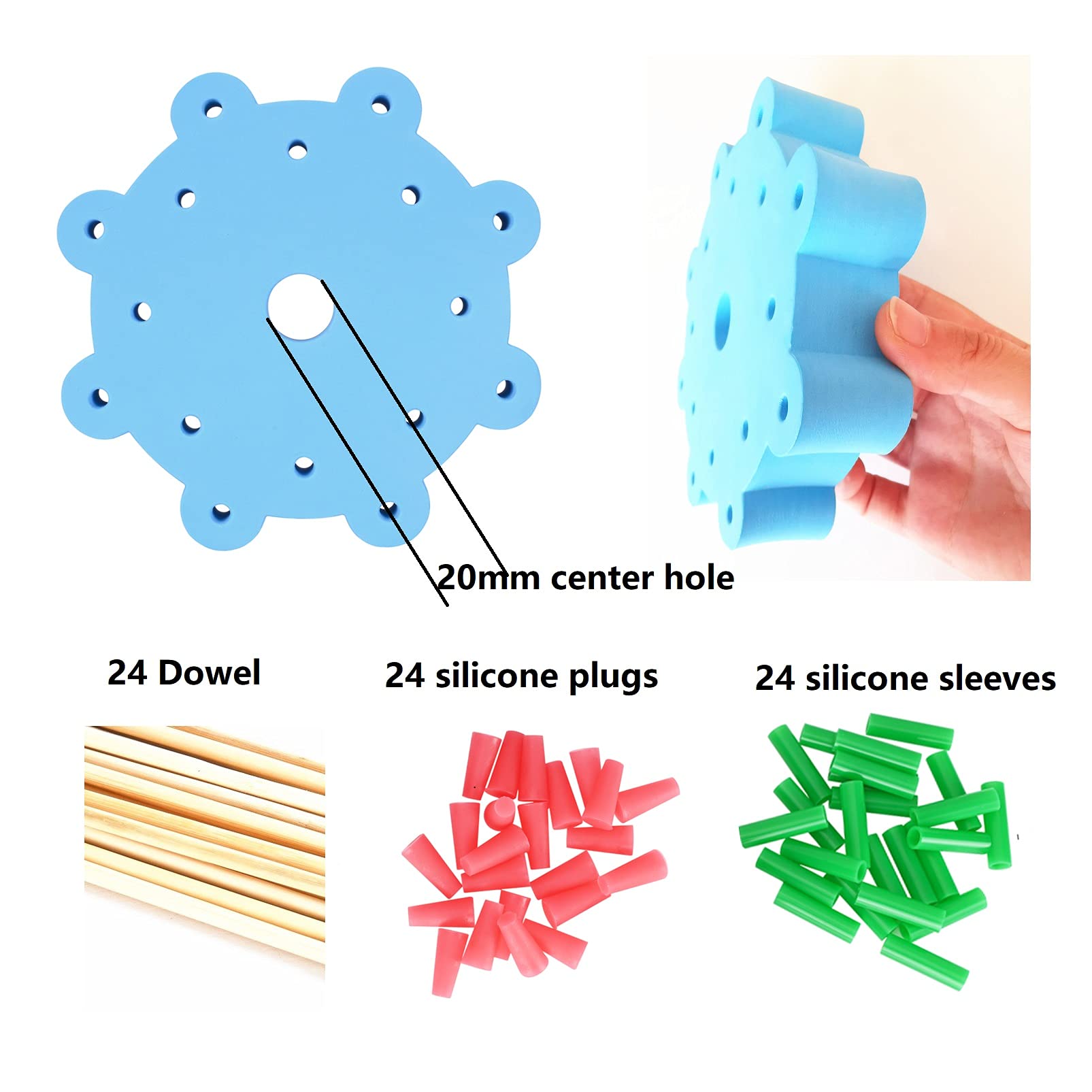 Foam for Pens Epoxy,Pen Turner Adapter Epoxy Pen Attachment Set Pen Holder for Cup Turner DIY Craft epoxy Resin pens,Work with 1/2 Inch PVC Pipe-2PCS (2PCS Blue)