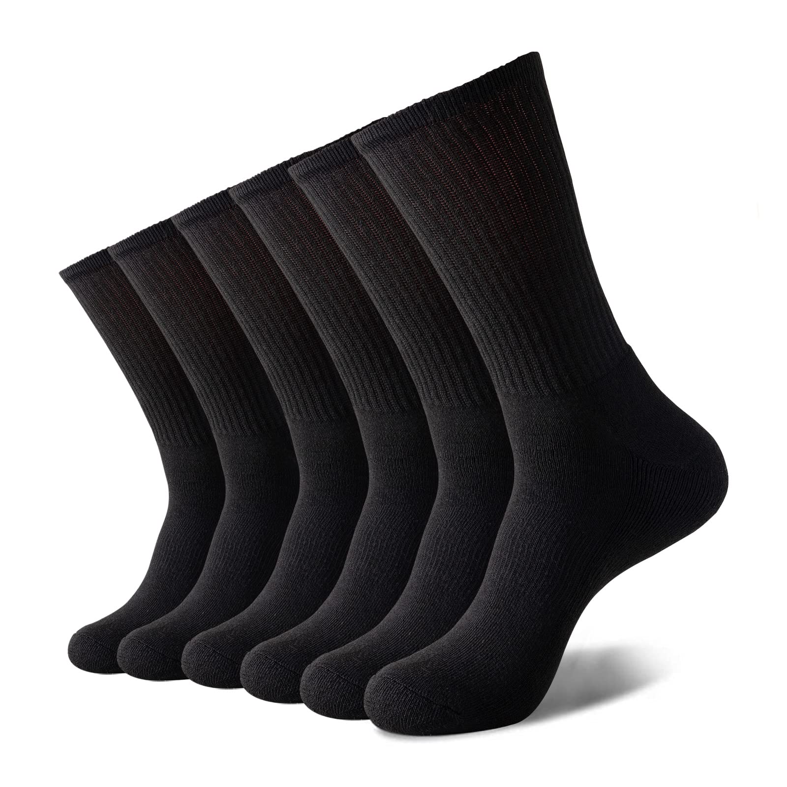 Eastroll Crew Socks Performance Cushioned Athletic Socks for Men and Women (6 Pairs)