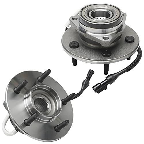 Detroit Axle - 4WD Front Wheel Bearing Hubs for 1997-2000 Ford F-150 [w/ 4-Wheel ABS], Replacement 1998 1999 F-150 Wheel Bearing and Hubs Assembly Set, Pair Hubs