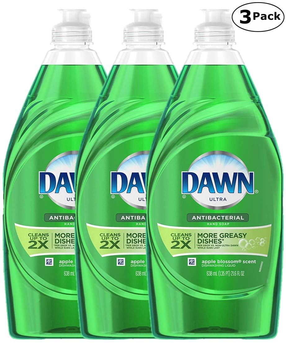 Dawn Ultra Dishwashing Liquid Soap, Apple Blossom Scent, 21.6 fl oz (Pack of 3)