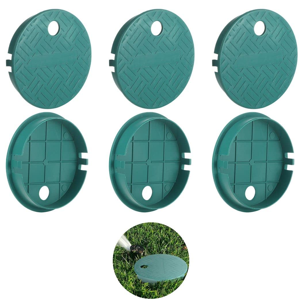 Homaisson 6pcs Sprinkler Valve Cover, ID 5.5" OD 6" Universal Irrigation Valve Box Cover Round Valve Box Cover Lid Replacement for Sprinkler System Irrigation Circular Valve Box