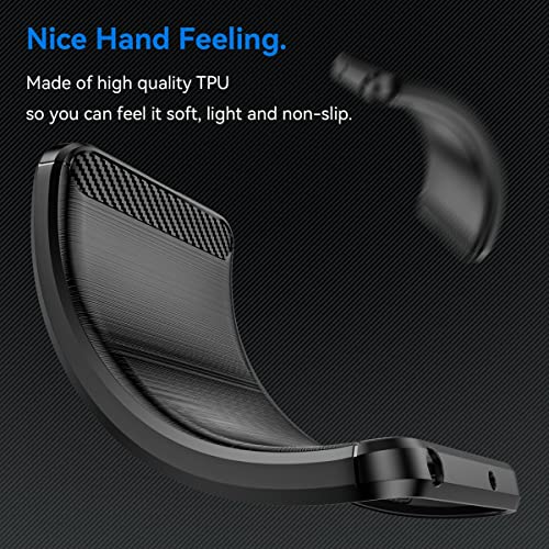 KOARWVC Phone Case for Realme 7 Pro Case RMX2170 Case Carbon Fiber Shockproof Rugged Shield Anti-Scratch Soft TPU Back Cover Protective Cases for Realme 7 Pro (Black)