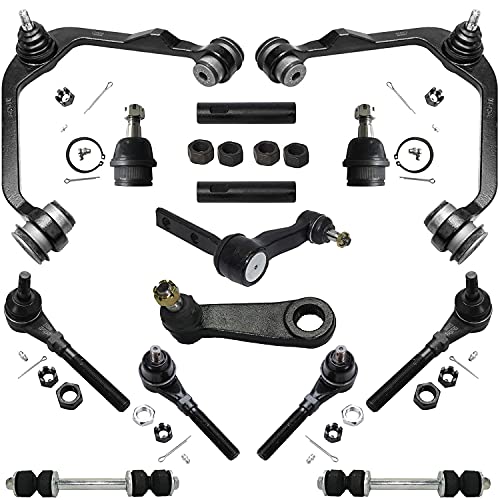 Detroit Axle - 4WD Front End 14pc Suspension Kit for Ford F-150 F-250 Expedition Navigator, 2 Upper Control Arms 2 Lower Ball Joints 2 Sway Bars 4 Tie Rods 2 Sleeves 1 Pitman 1 Idler Arm Replacement