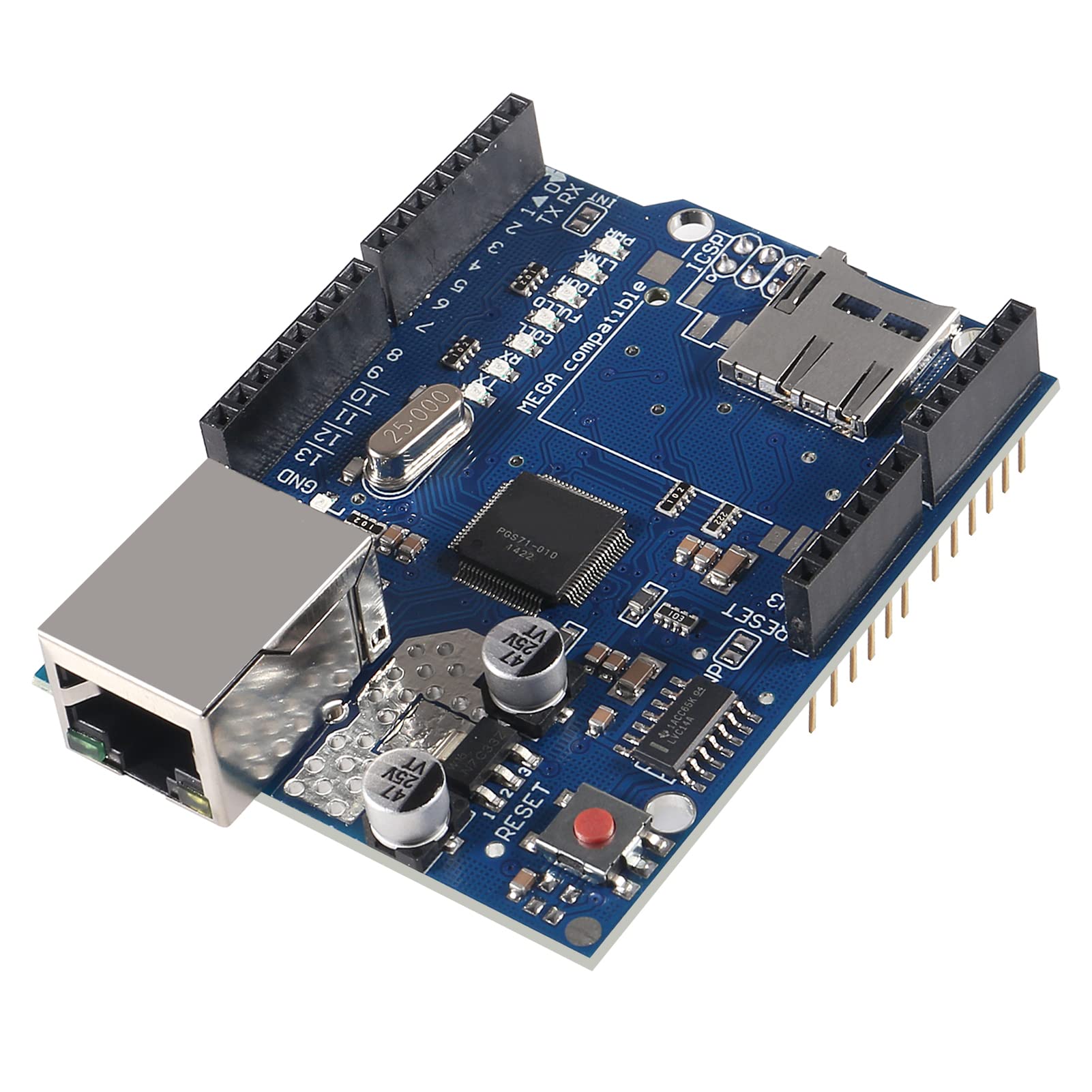DWEII 2PCS W5100 Ethernet Network Shield W5100 Ethernet Expansion Board with SD Card Slot for Arduino UNO MEGA2560