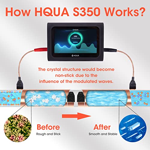 HQUA S350 Whole House Electronic Water Descaler, Alternative Water Softener, Salt Free, Limescale and Rust Removal and Prevention System