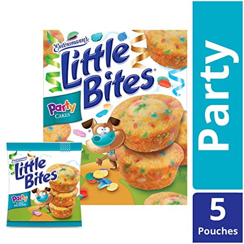 Entenmann's Little Bites Party Cake Muffins, Pouches of Mini Muffins, 8.25 Oz, 5 Count