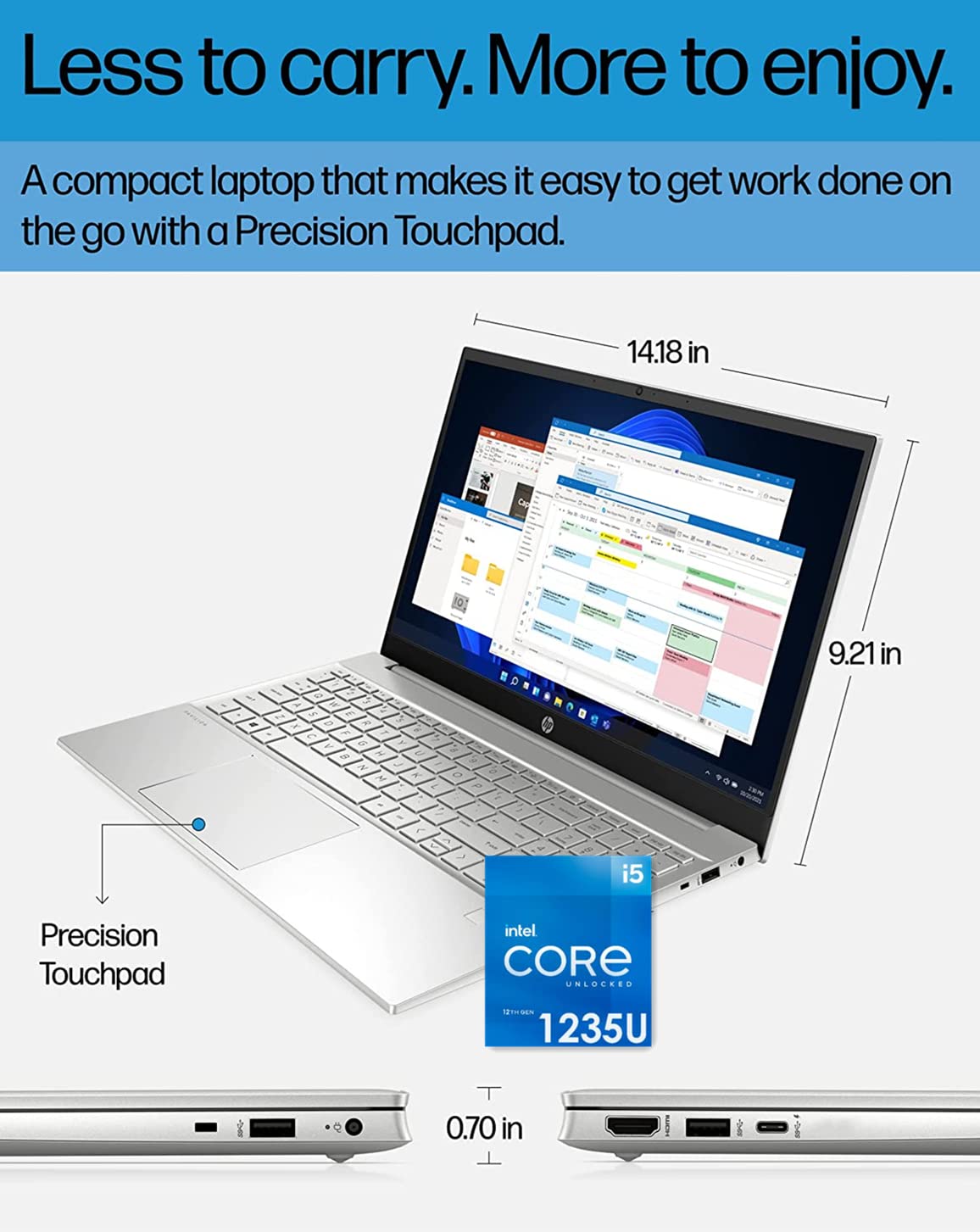 HP Stream 14 inch Laptop for Student and Business, Intel Quad-Core Processor, 16GB RAM, 64GB eMMC, 1-Year Office 365, 12H Long Battery Life, HD Webcam, Wi-Fi, Win 11 H in S Mode, with Wireless Mouse