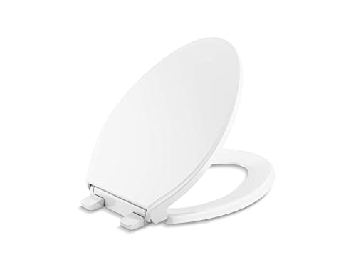 KOHLER 24295-0 Figure ReadyLatch Elongated Toilet Seat, Quiet-Close Lid and Seat, Countoured Seat, Grip-Tight Bumpers and Installation Hardware, White