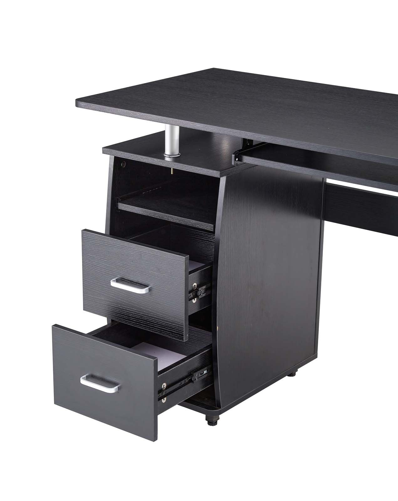 Computer Desk, 47'' Office Desk with Keyboard Tray, Writing Desk with 2 Drawers and Study Table, Potting Stand with CPU Tray&Removable Shelf for Storage