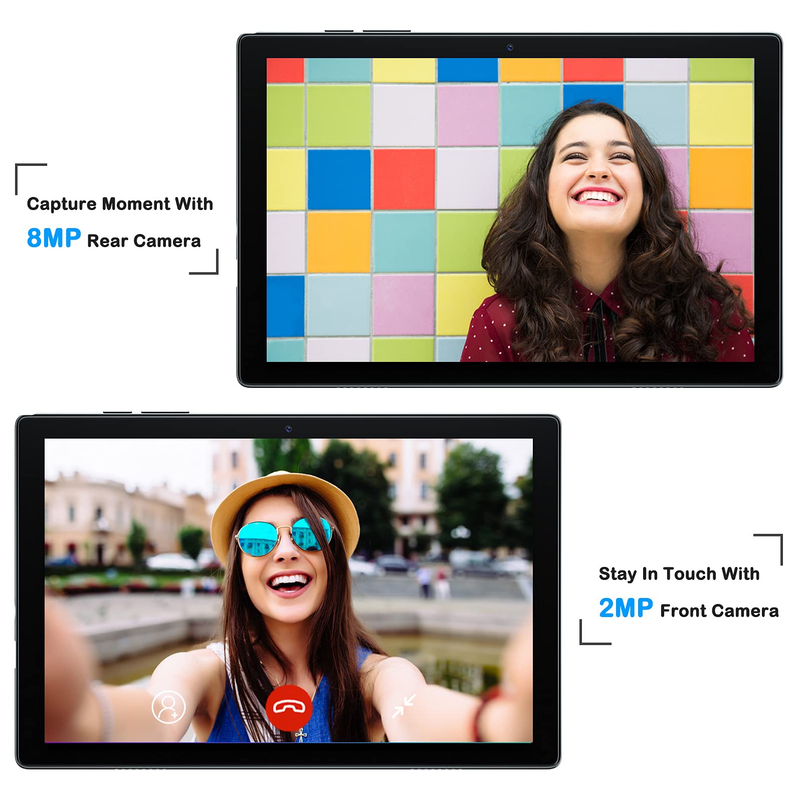 Hoozo Tablet 10 Inch 2023, 2GB and 3GB RAM, Android 10.0, Dual Camera, Supports Microsoft Office Software, Bluetooth, HD IPS Screen - 2PCS