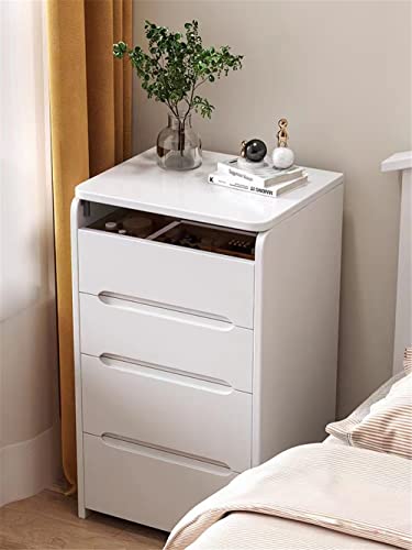 WANLIAN Vanity Desk Set with LED Lighted Mirror, 4-Layer Drawer,Multi-Function Flip Top Makeup Vanity Table with Drawers Cabinet,Bedside Cupboard,Dressing Table,Desk for Bedroom Living Room (White)