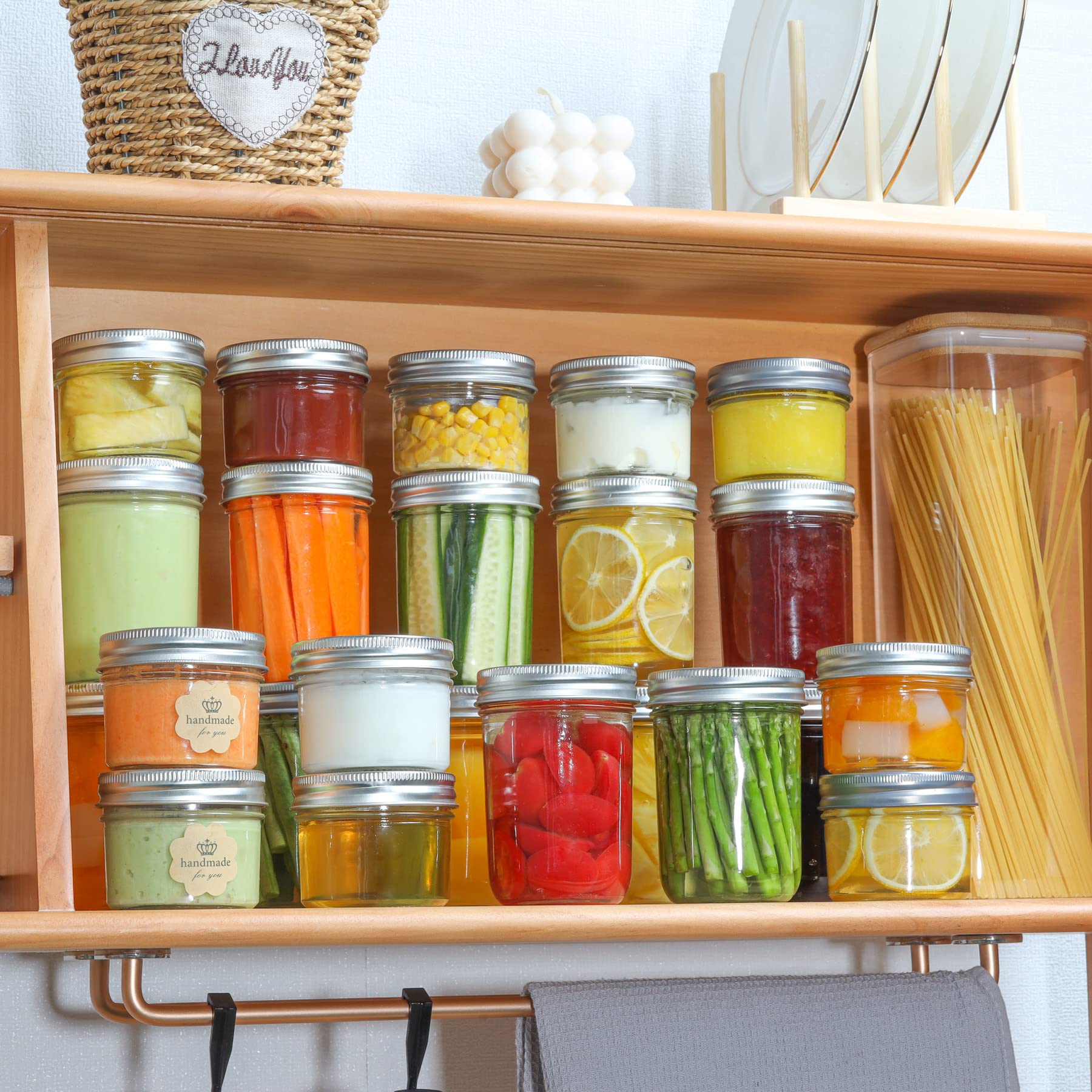 ComSaf Mini Mason Jars 4oz - 8 Pack, Regular Mouth Mason Jar with Lids and Seal Bands, Small Glass Canning Jar for Spice, Jam, Honey, Jelly, Dessert, Shower Wedding Favors, DIY Candles Decor