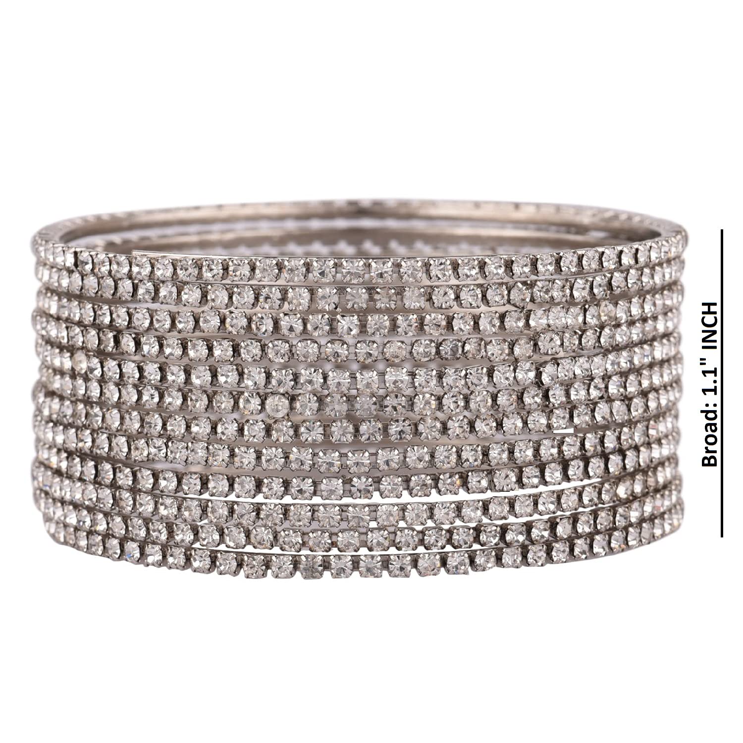 Efulgenz Indian Bangle Rhinestone CZ Crystal Wedding Bridal Bracelet Jewelry for Women