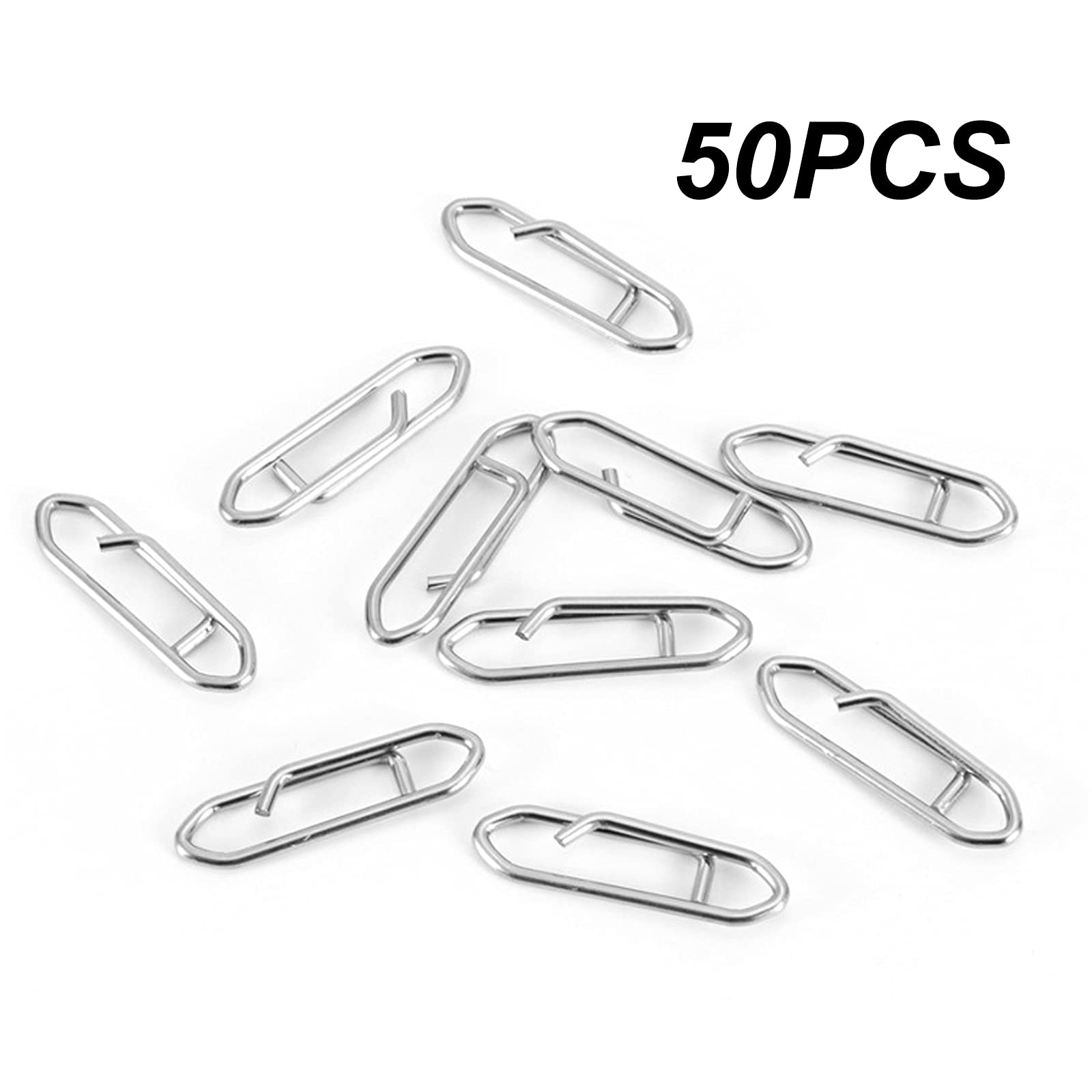 EOMTUR Tactical Anglers Power Clips Quick Fishing Snaps and Clips Stainless Steel Decoy Longline Clips Easy Change Lure Snap, 50 Pcs, 3 Sizes (Medium)