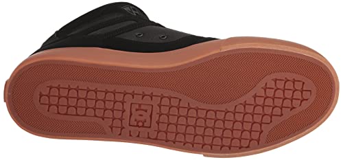 DC Men's Pure High Top Wc Skate Shoes Casual Sneakers, Black/Gum, 11