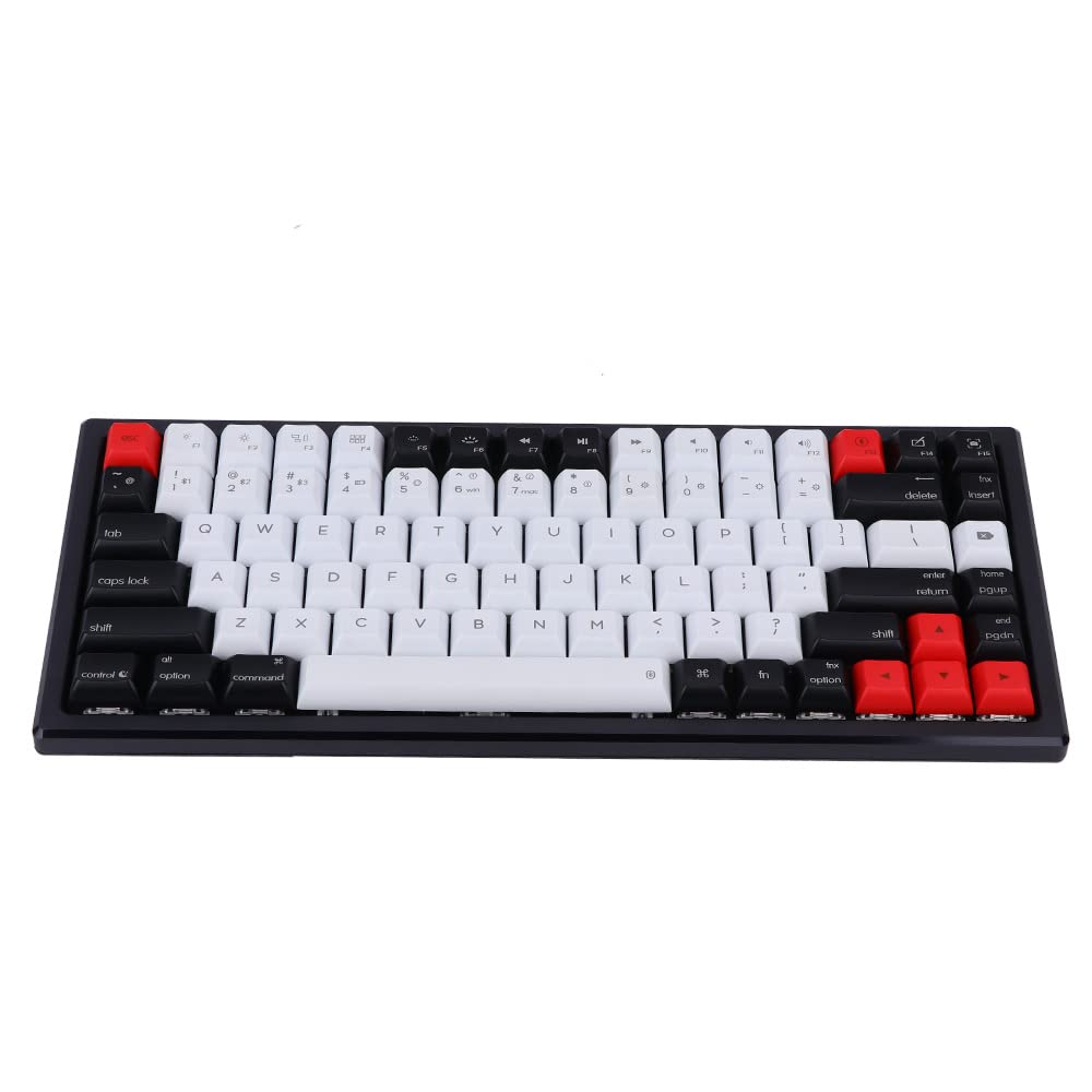 EPOMAKER AK84S 84 Keys Bluetooth 5.1 Wireless/wired RGB Hot Swappable Mechanical Keyboard with GK1 Profile PBT Keycaps, 4000mAh Battery for Mac/Win(Chocolate Brown Switch, Black White Red PBT Keycaps)