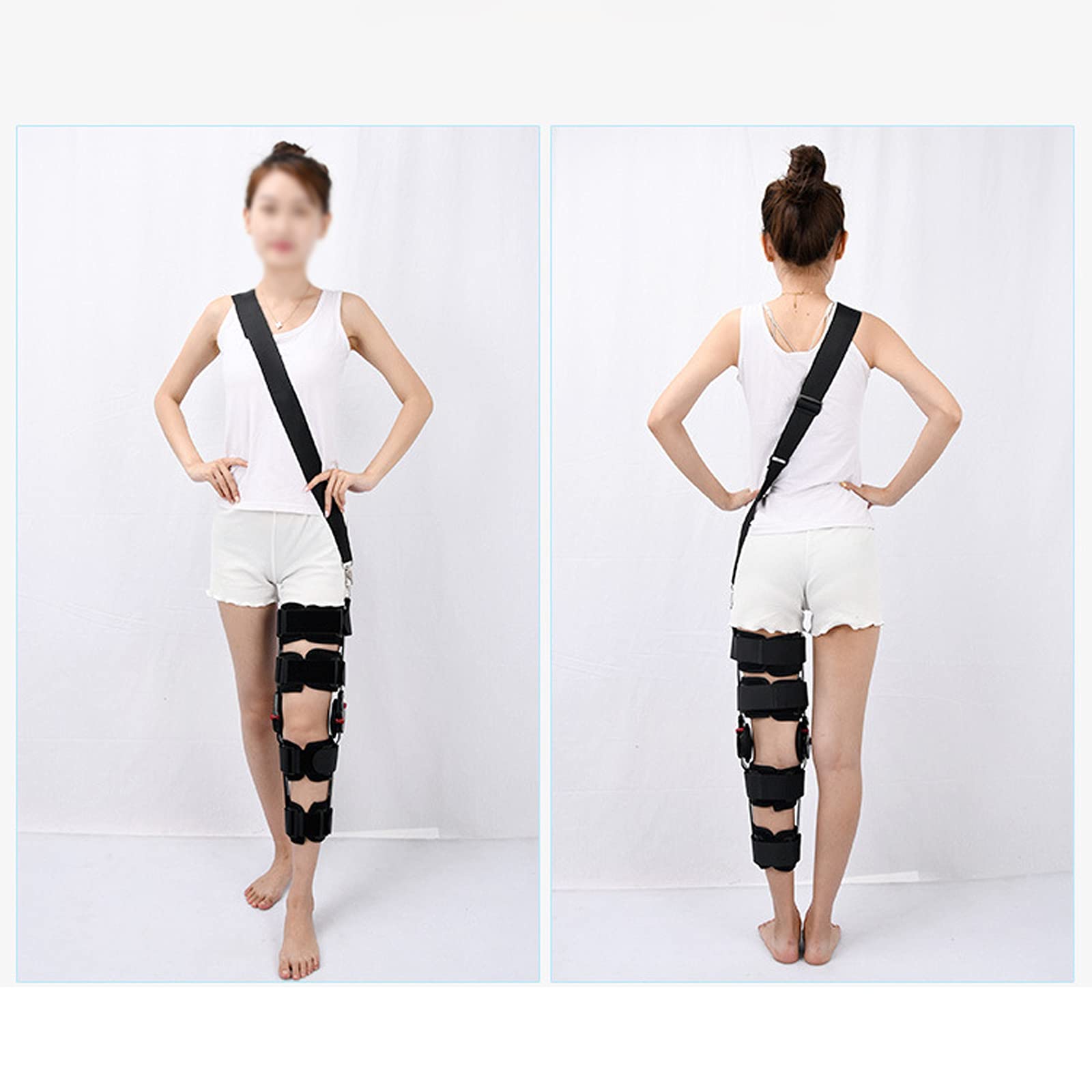 DXDUI Hinged Knee Brace Leg Immobilizer Adjustable Lightweight and Breathable Recovery Support Ligament Injuries Relief Knee Joint Pain Left and Right