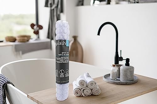 Splash Home Poz Bathtub Mat Non-Slip, Shower Mat with 86 Suction Cups and Drain Holes Bath Mat for Tub, 26.5 L x 14.25 W Inches, Machine Washable, PVC - Clear
