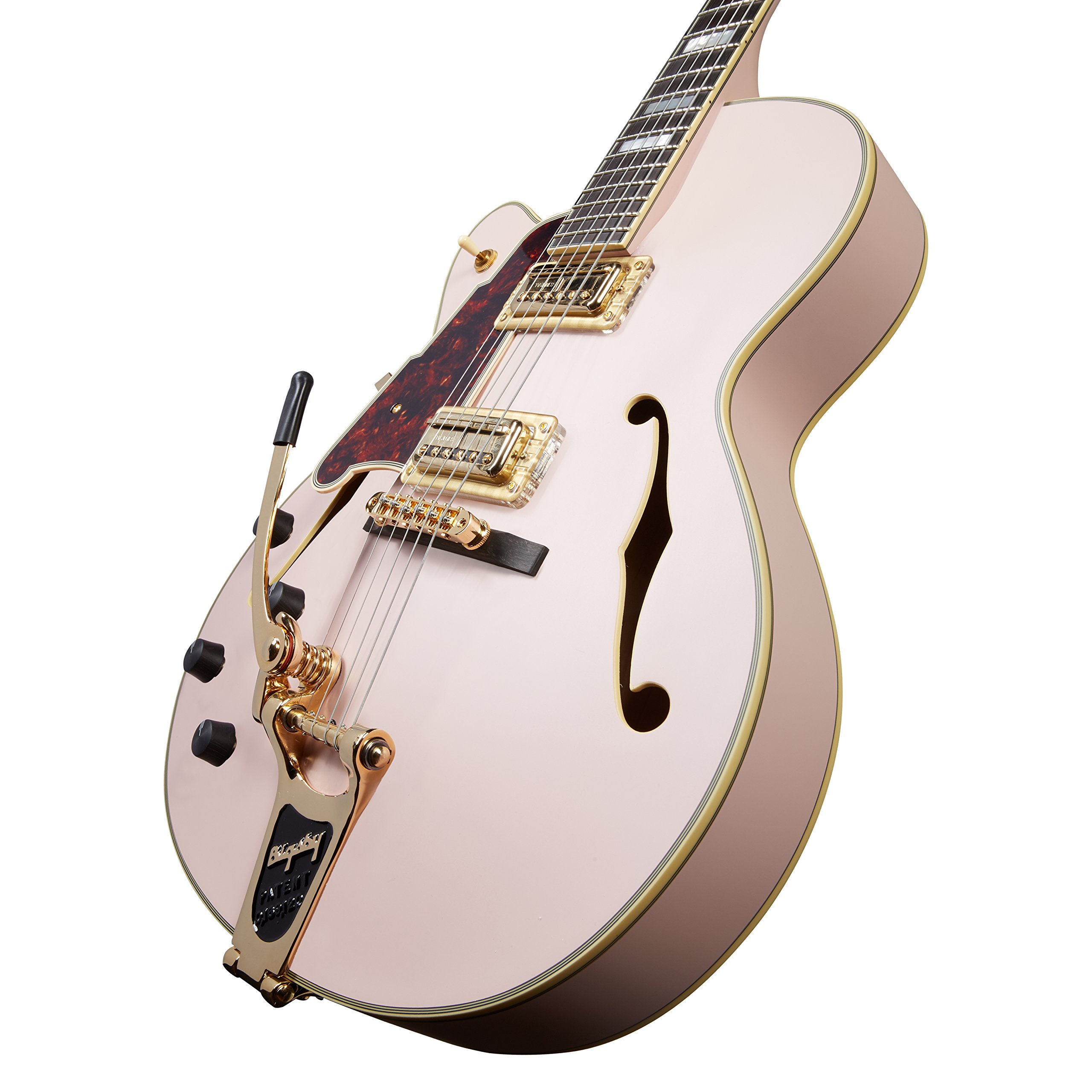 D'Angelico Deluxe 175 Lefty Electric Guitar - Matte Rose Pink