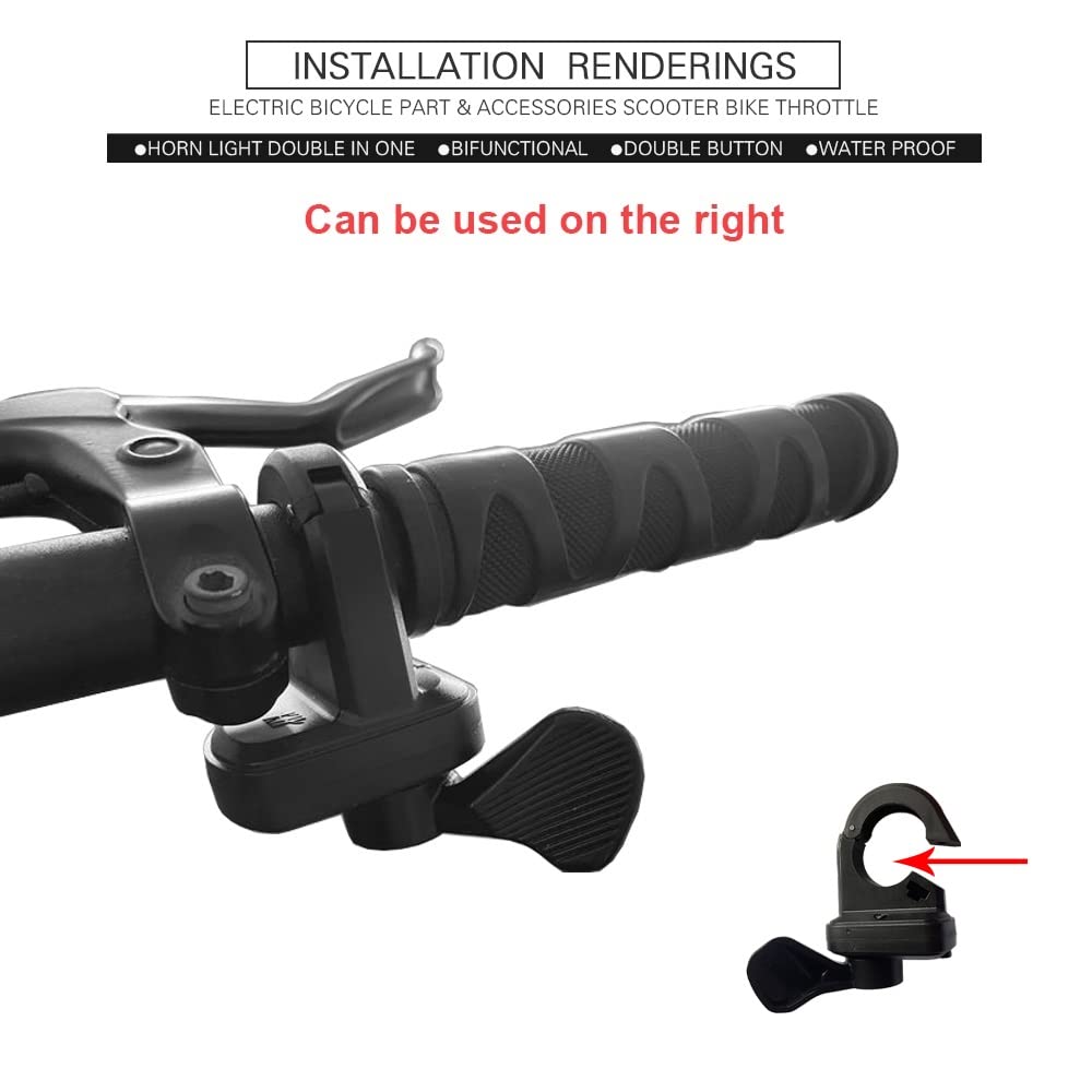 Ebike Accessories TT08/109XR Black Quick Thumb Throttle SM Connector 3-pin 22.5inch Grip Bicycle Conversion kit Parts